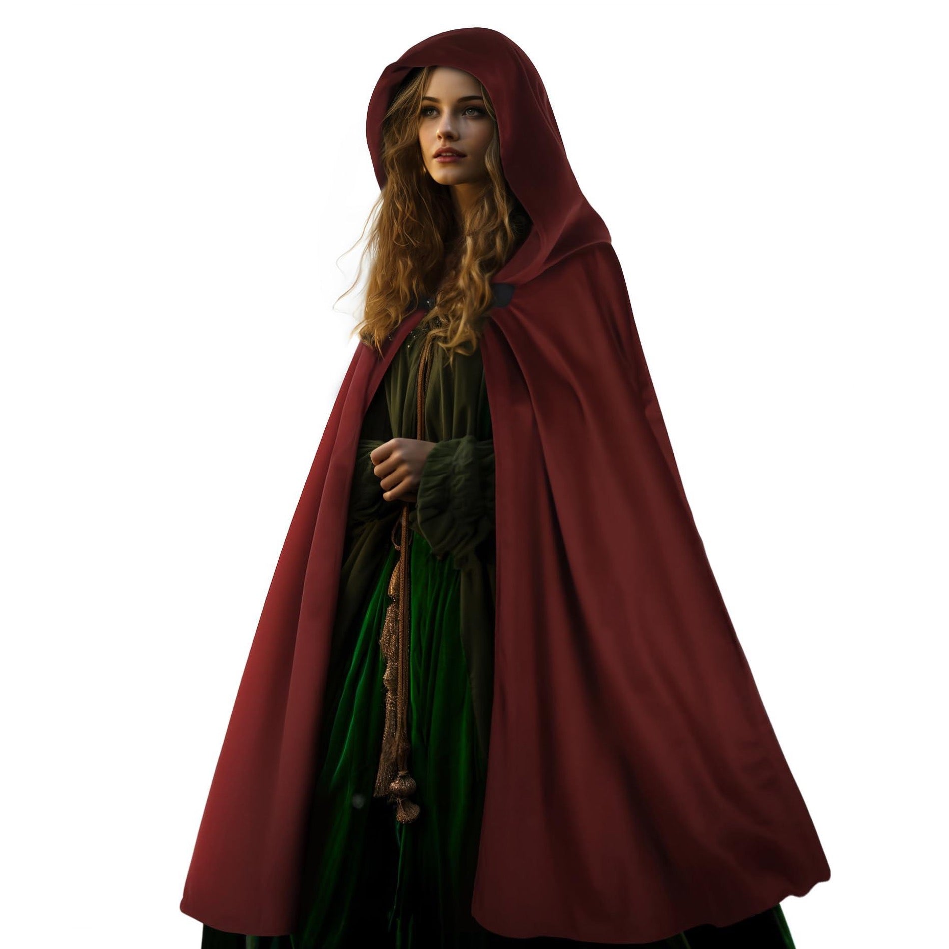 HOMELEX Hooded Cloak - Renaissance Medieval Hobbit Cosplay Cape for Me